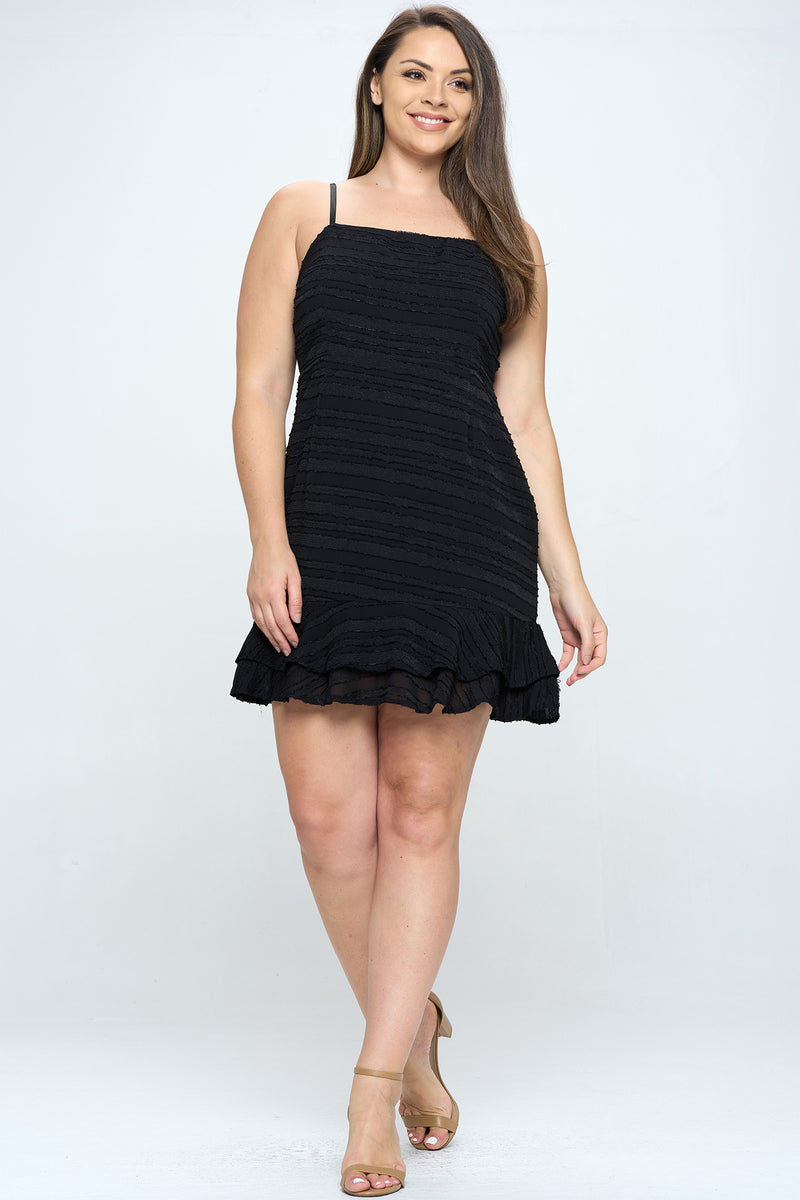 ITD5146-PLUS | Dresses | Junior Plus Ruffle Hem Bodycon Dress – Talent Plus